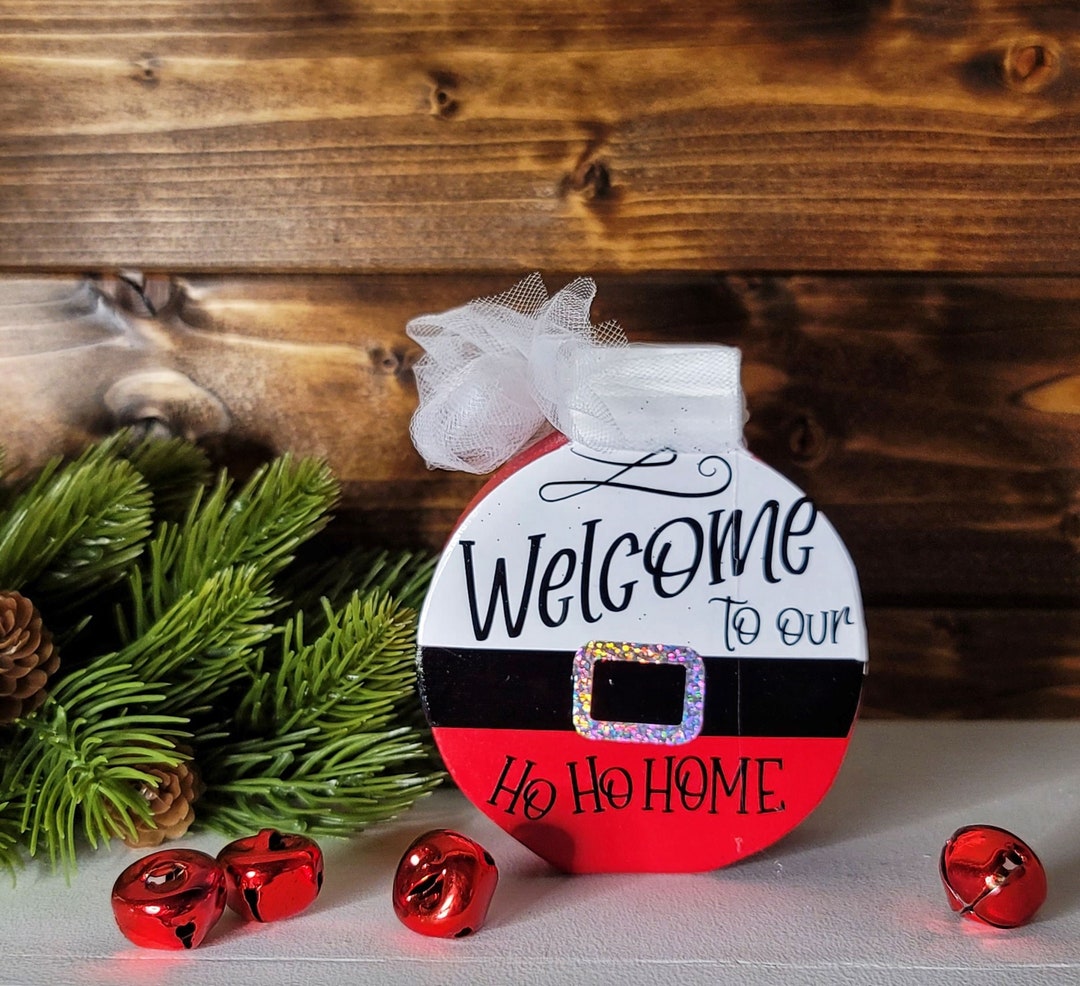 Santa Welcome Sign for Christmas Tier Tray, Welcome to Our Ho Ho Home ...