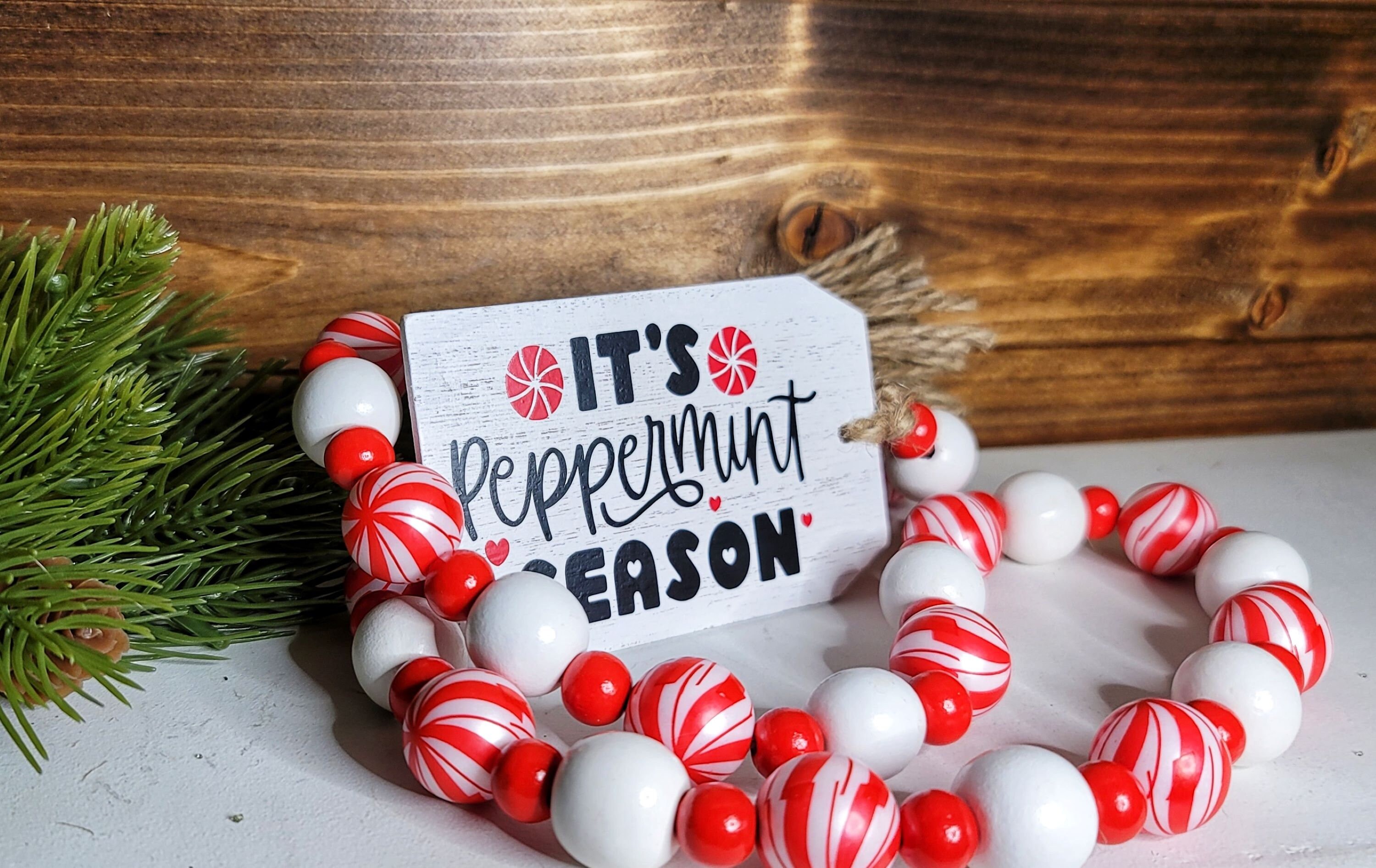 Its Peppermint Season Beaded Garland for Tiered Tray - Etsy