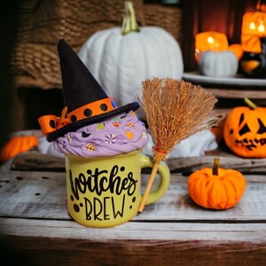 Witches Brew Mini Mug for Halloween Tier Tray, Halloween Decor, Tier ...
