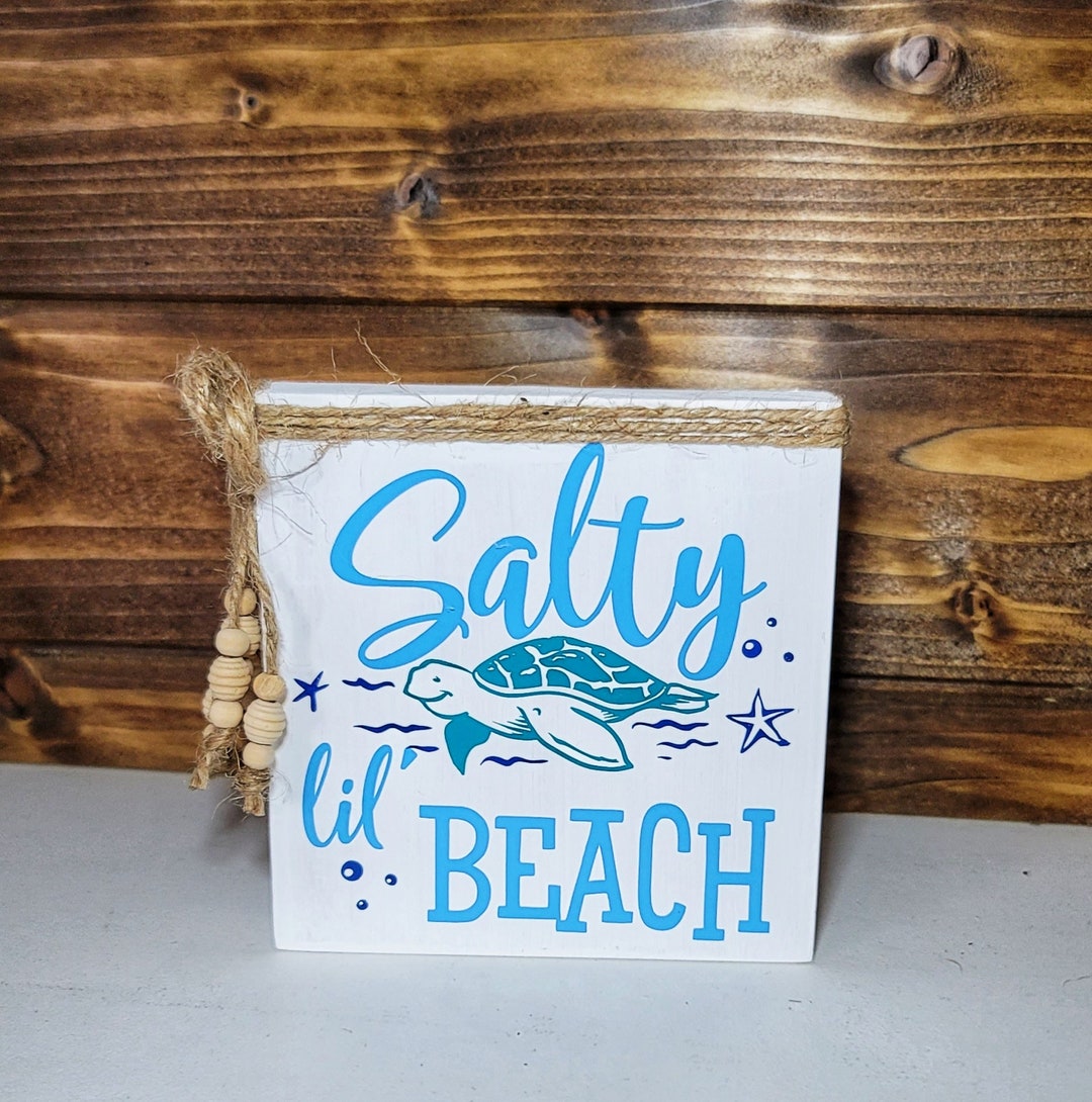 Salty Beach Tier Tray Sign – Coastal Summer Decor - Etsy