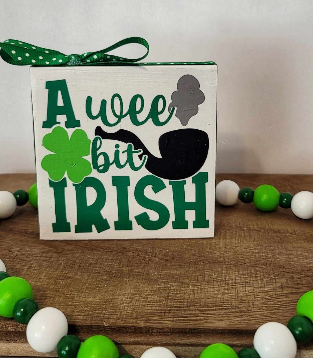 A Wee Bit Irish Wood Sign - St. Patrick's Day Tiered Tray Decor - Etsy