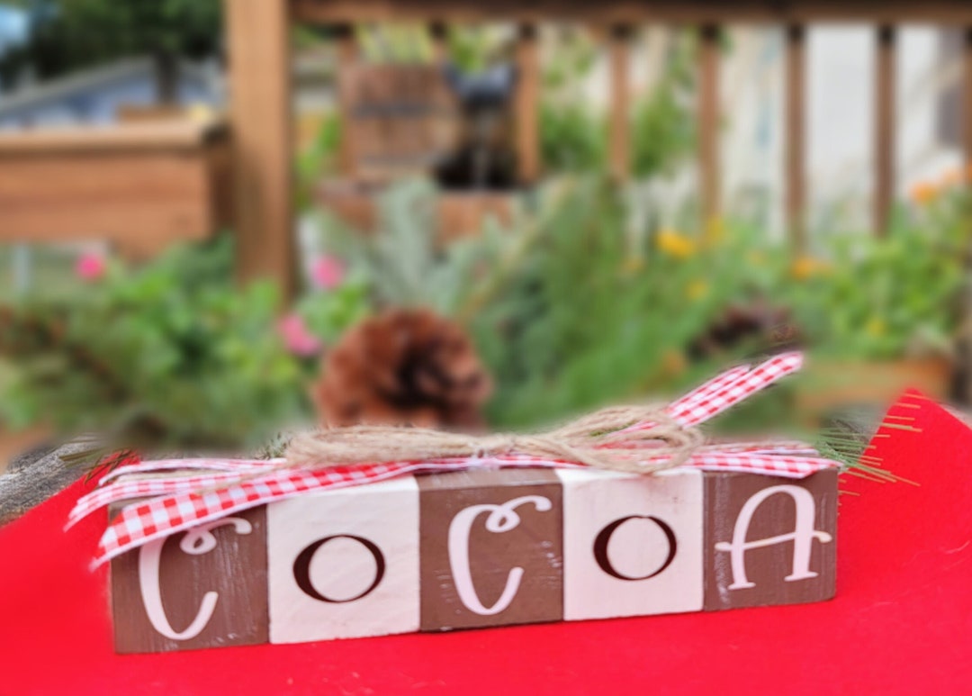 Cocoa Blocks for Hot Cocoa Tiered Tray, Hot Cocoa Bar Decor, Farmhouse ...