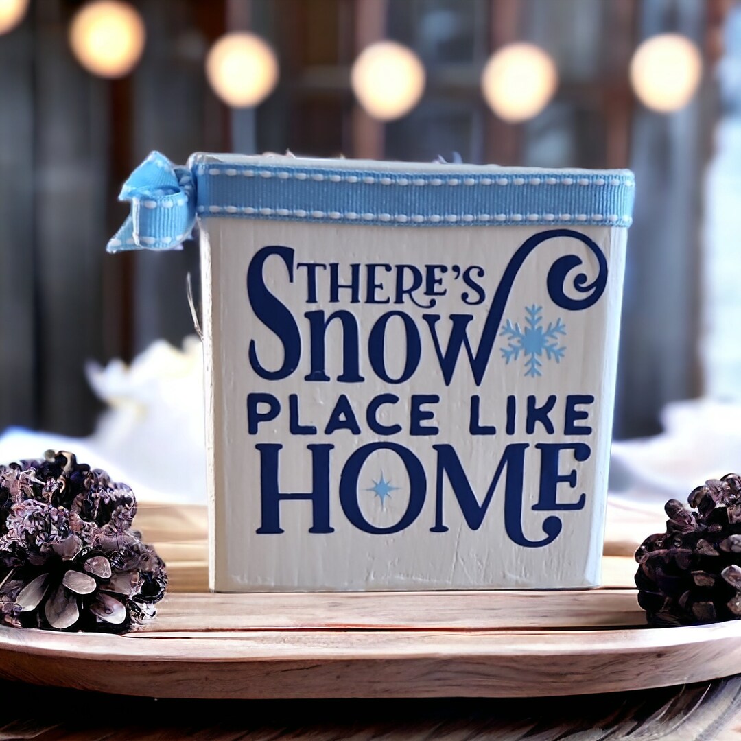 Snow Place Like Home Wood Sign for Winter Tiered Tray, Snow Tiered Tray ...