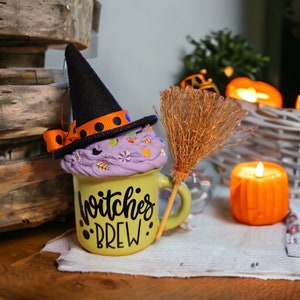 Witches Brew Mini Mug for Halloween Tier Tray, Halloween Decor, Tier ...