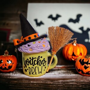 Witches Brew Mini Mug for Halloween Tier Tray, Halloween Decor, Tier ...