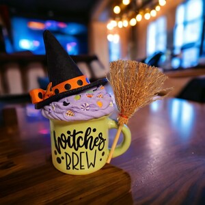 Witches Brew Mini Mug for Halloween Tier Tray, Halloween Decor, Tier ...