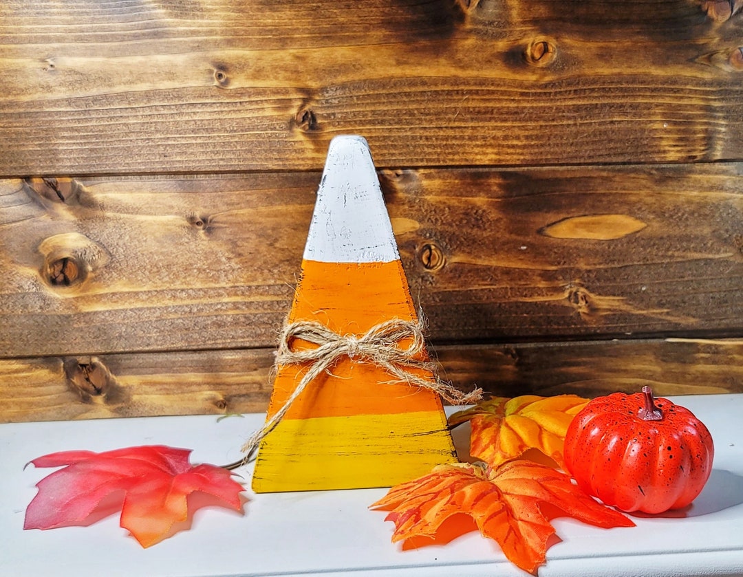 Candy Corn Wooden Tier Tray Decor, Halloween Fall Sign - Etsy