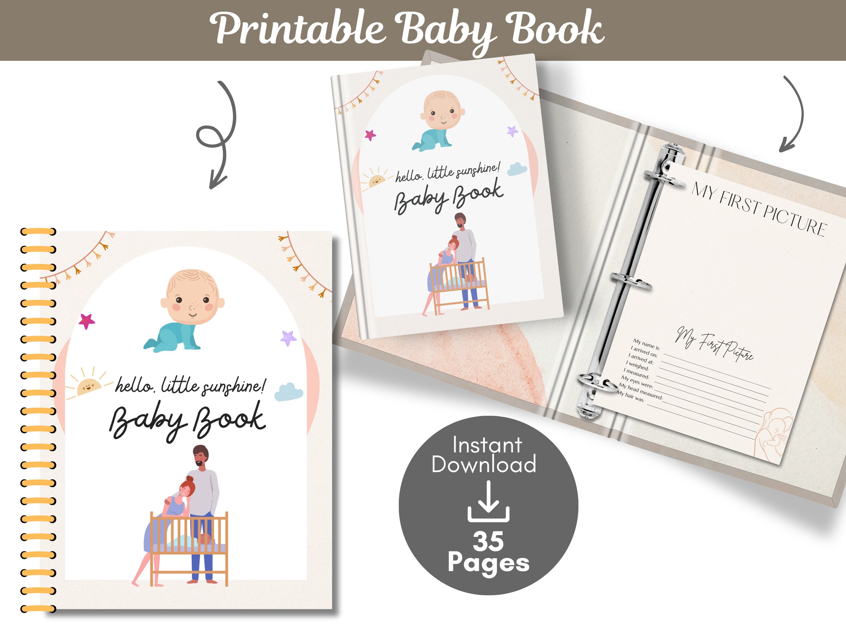 Baby Book Printable / Keepsake Journal for Baby / 2 Page - Etsy