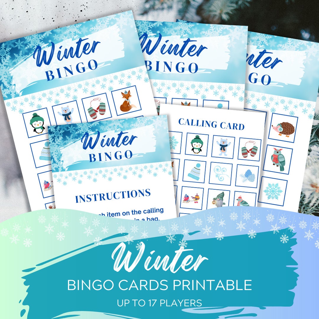 Winter Bingo Cards Printable/ 18 Pages/pdf/ Instant Download/ Winter ...