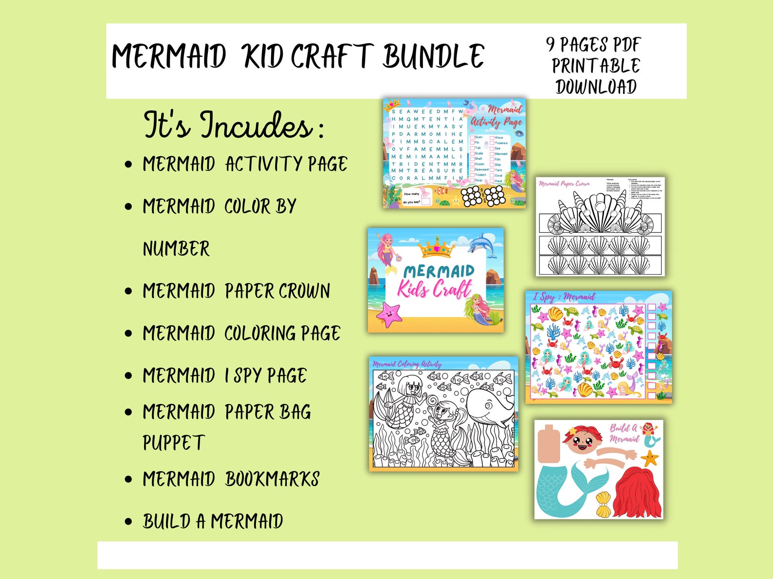 Mermaid Craft for Kids / Activities for Kids / Mermaid Coloring ...