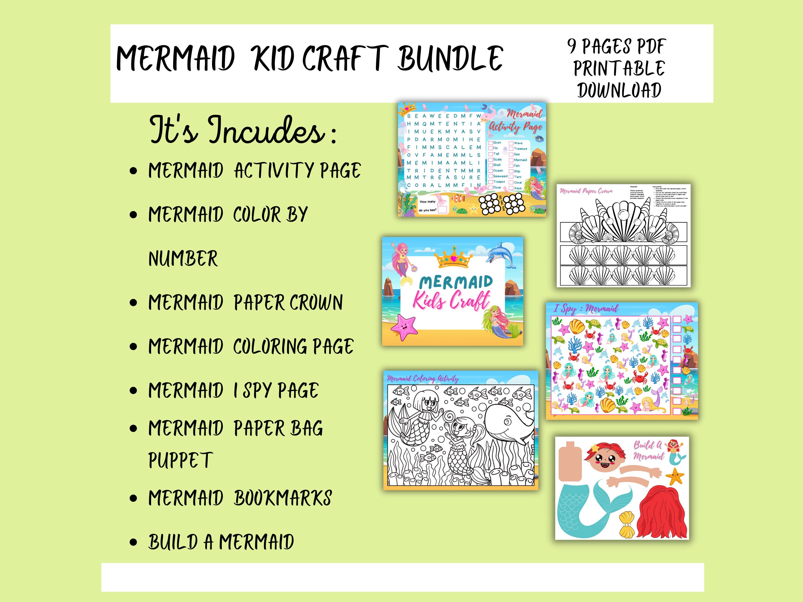 Mermaid Craft for Kids / Activities for Kids / Mermaid Coloring ...