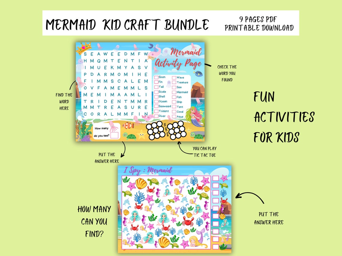 Mermaid Craft for Kids / Activities for Kids / Mermaid Coloring ...