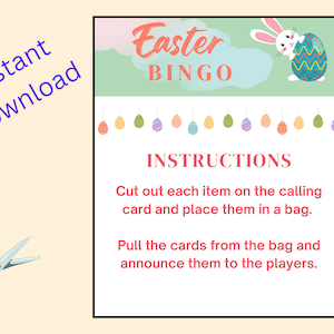 Easter Bingo Printable Calling Cards / Easter Games for Kids and Adults ...