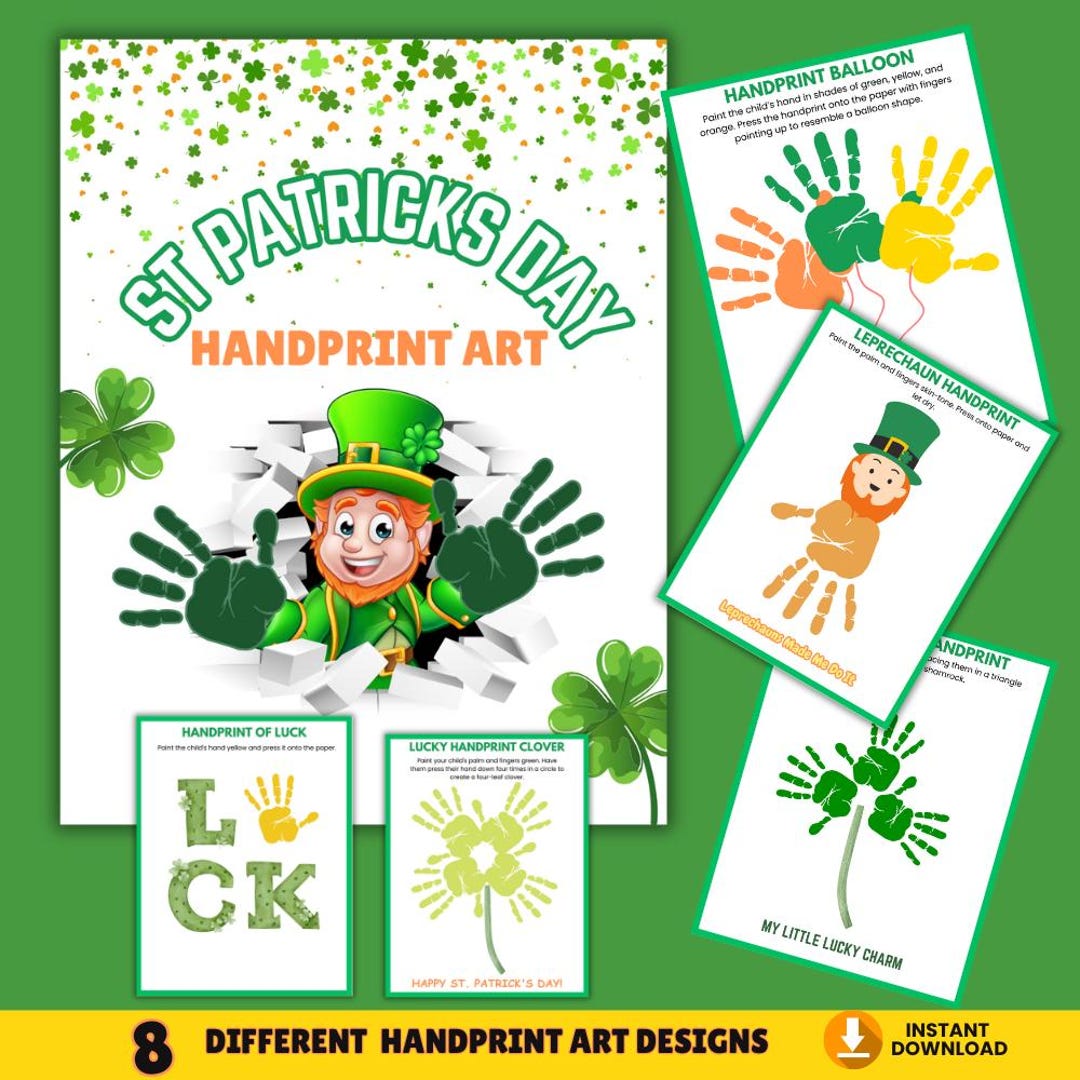 Handprint Art Printable / St. Patricks Day / Handprint Crafts / Saint ...