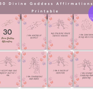 Divine Goddess Affirmation Cards / PDF / PNG Files/ Digital Download ...