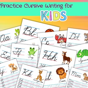 Practice Cursive Writing for Kids / Printable/ 27 Pages / PDF / Kids ...