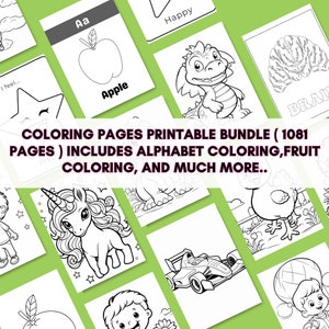 Coloring Pages for Kids Printable Bundle, 1081 Pages, Coloring Sheets ...