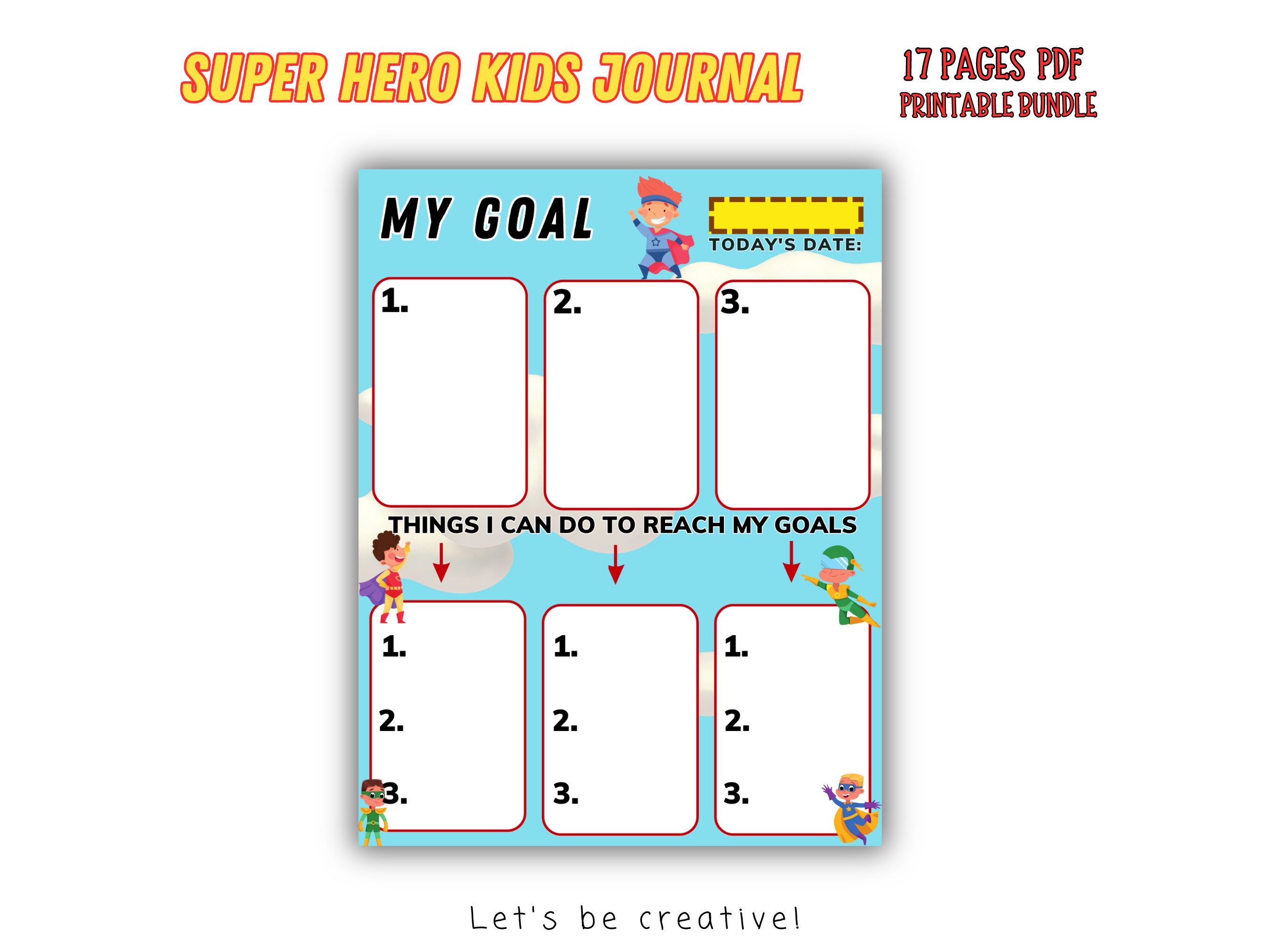 Super Hero Kids Journal Printable / Kids Journaling / A4 Size PDF - Etsy