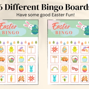 Easter Bingo Printable Calling Cards / Easter Games for Kids and Adults ...