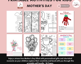 Mother's Day Printable PDF Activities Bundle for Kids Fun and Creative ...