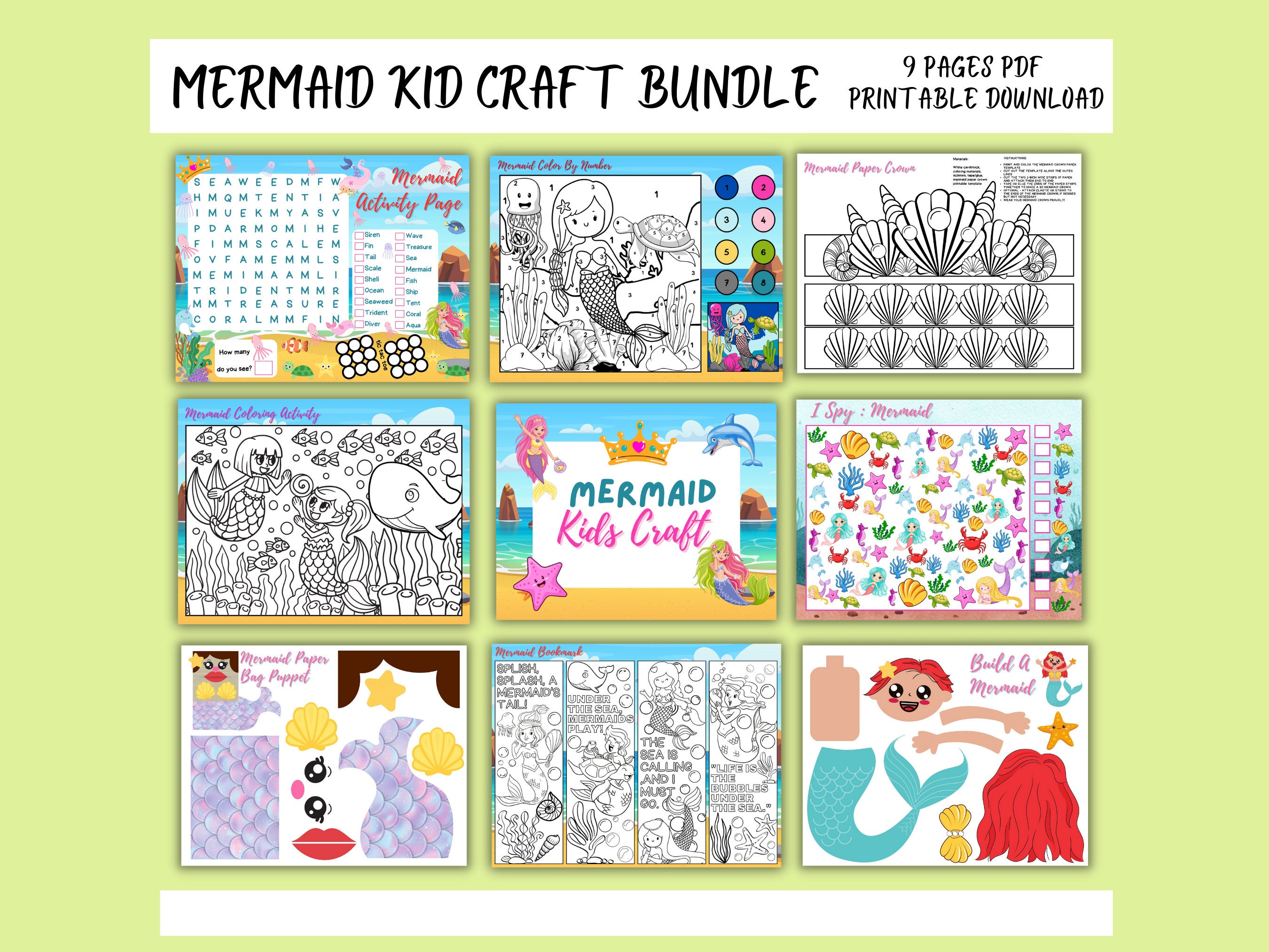 Mermaid Craft for Kids / Activities for Kids / Mermaid Coloring ...