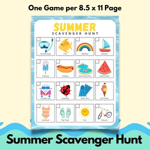 Summer Scavenger Hunt for Kids / Printable Games for Kids / PDF ...