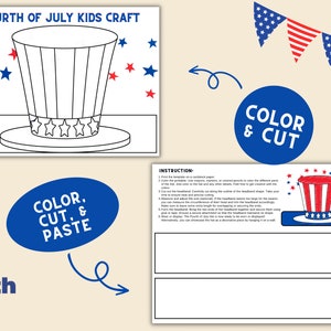 4th of July Kids Craft / 4th of July Hat / PDF / Instant Download ...