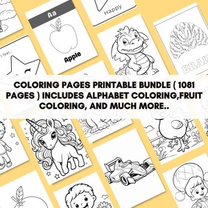 Coloring Pages for Kids Printable Bundle, 1081 Pages, Coloring Sheets ...