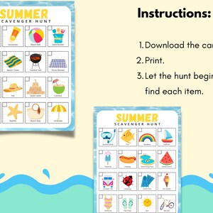 Summer Scavenger Hunt for Kids / Printable Games for Kids / PDF ...