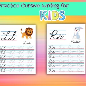 Practice Cursive Writing for Kids / Printable/ 27 Pages / PDF / Kids ...