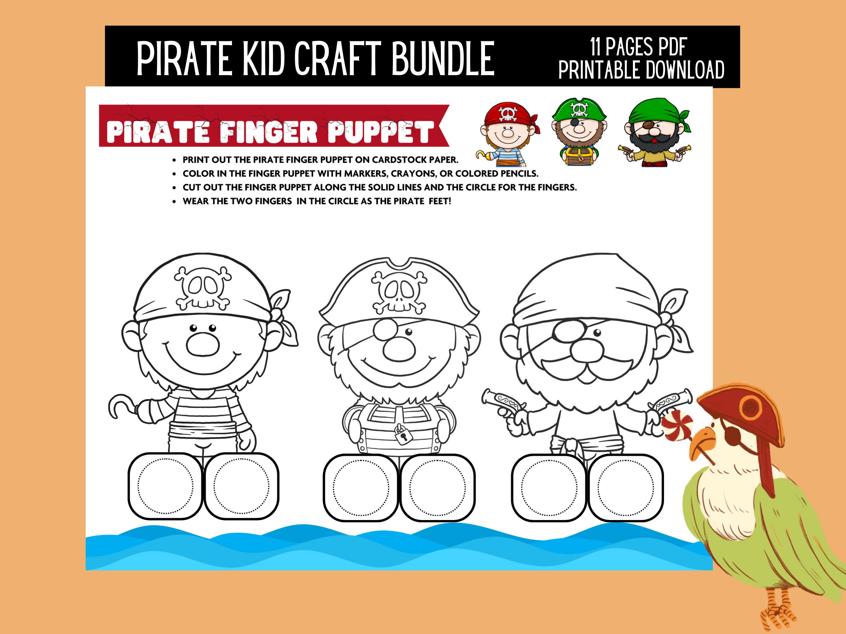 Printable Craft for Kids / Pirate Kid Craft Bundle / Activity Sheets ...