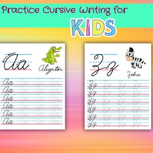 Practice Cursive Writing for Kids / Printable/ 27 Pages / PDF / Kids ...