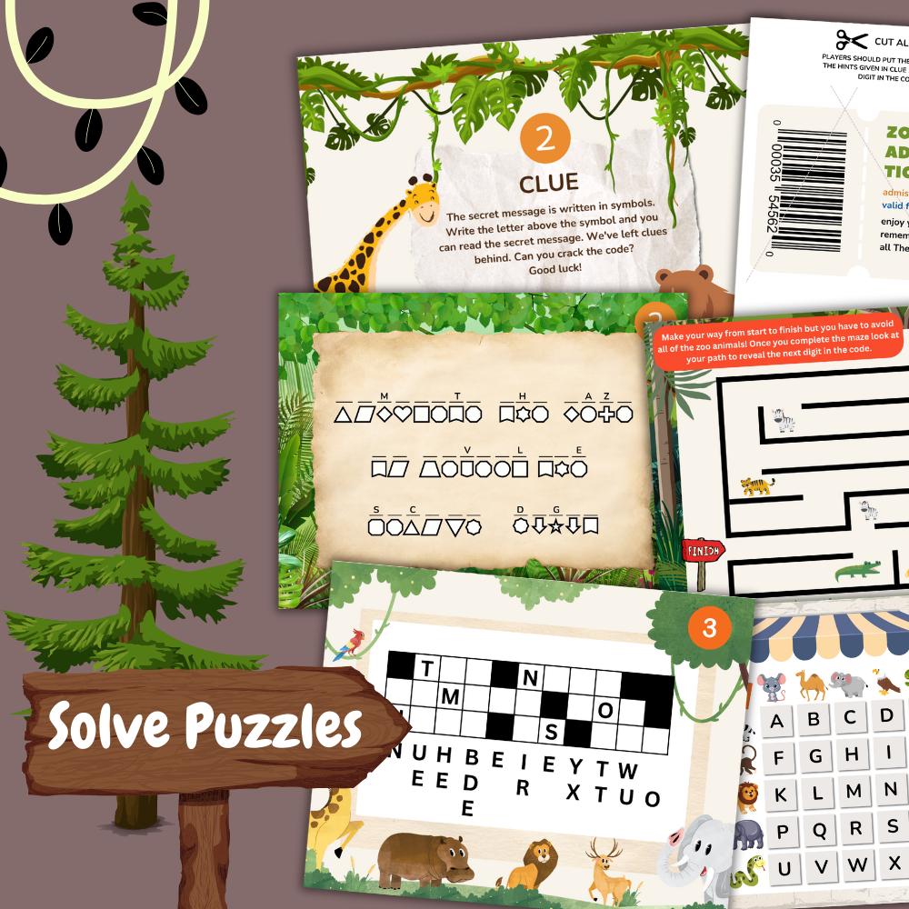 Zoo Escape Room for Kids Printable / 21 PDF Pages / Homeschool ...