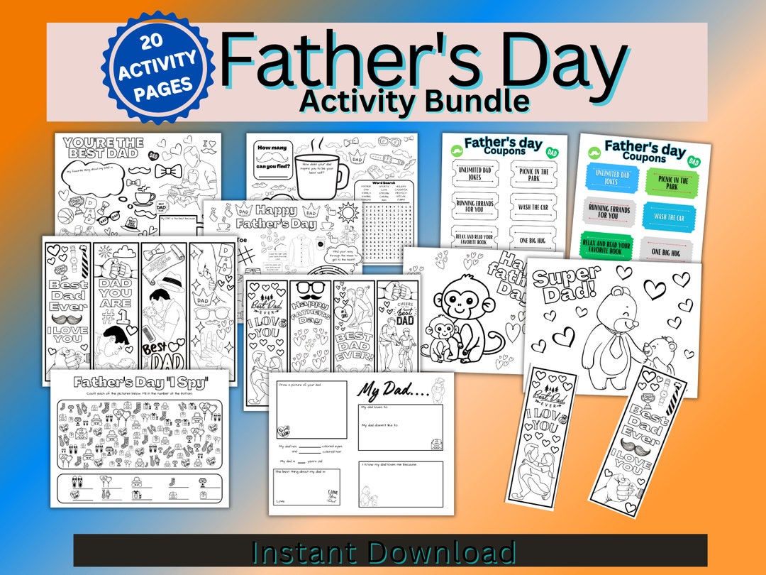 Father's Day Activity Bundle / Printable / for Kids and Adults / Games ...