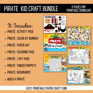Printable Craft for Kids / Pirate Kid Craft Bundle / Activity Sheets ...