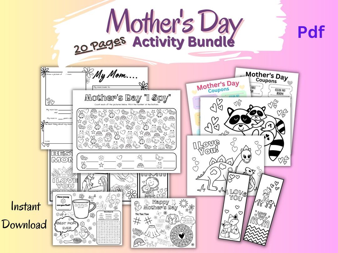 Mother’s Day Games Bundle / Printable/ Mothers Day Activities / 20 ...