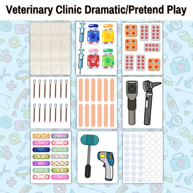 Vet Pretend Play Printables Bundle / 44 PDF Pages / Classroom / Pretend ...
