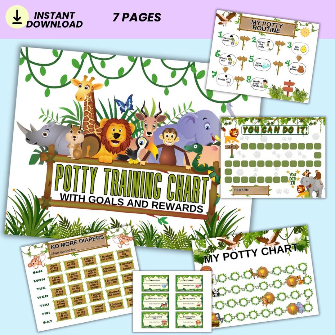 Potty Training Chart / Printable / 7 Pages / Potty Chart / Potty ...