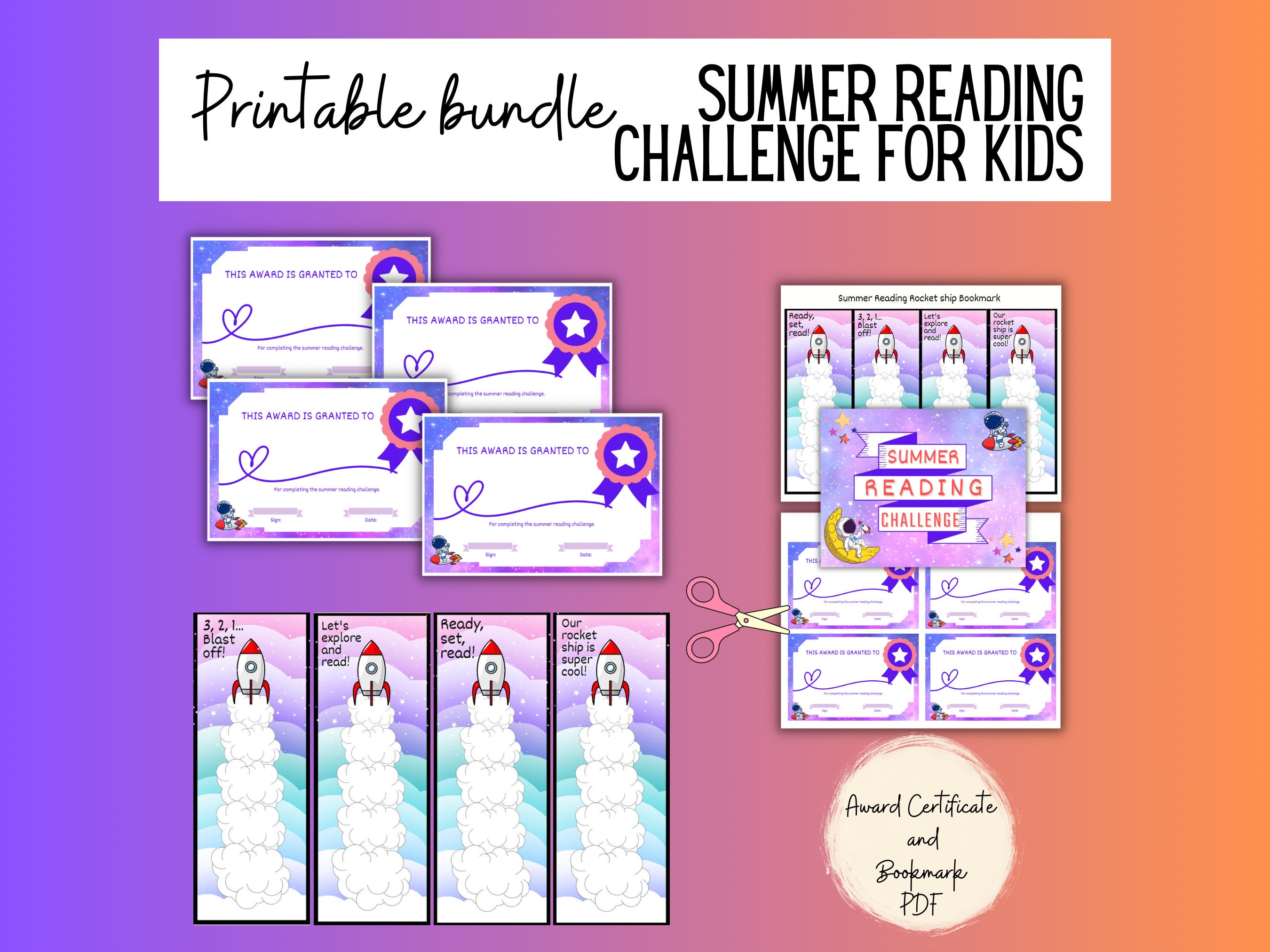 Summer Reading Challenge Printable for Kids/ PDF / Digital Download ...