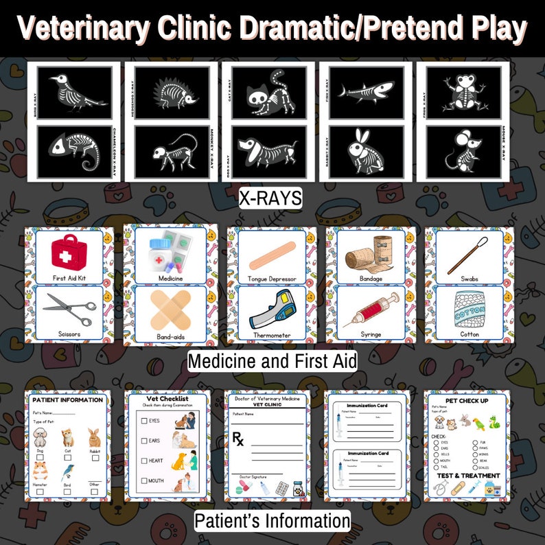 Vet Pretend Play Printables Bundle / 44 PDF Pages / Classroom / Pretend ...