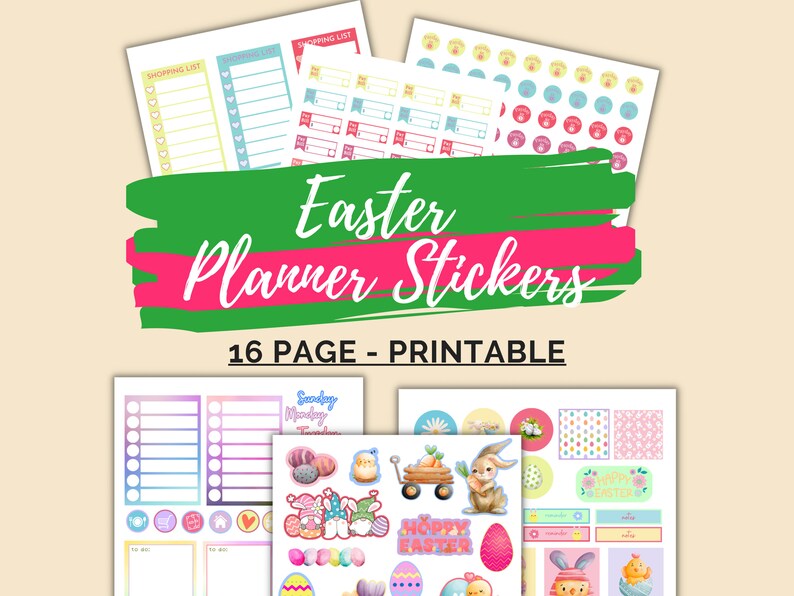 Easter Planner Stickers Printable PDF / Instant Download / Bunny ...