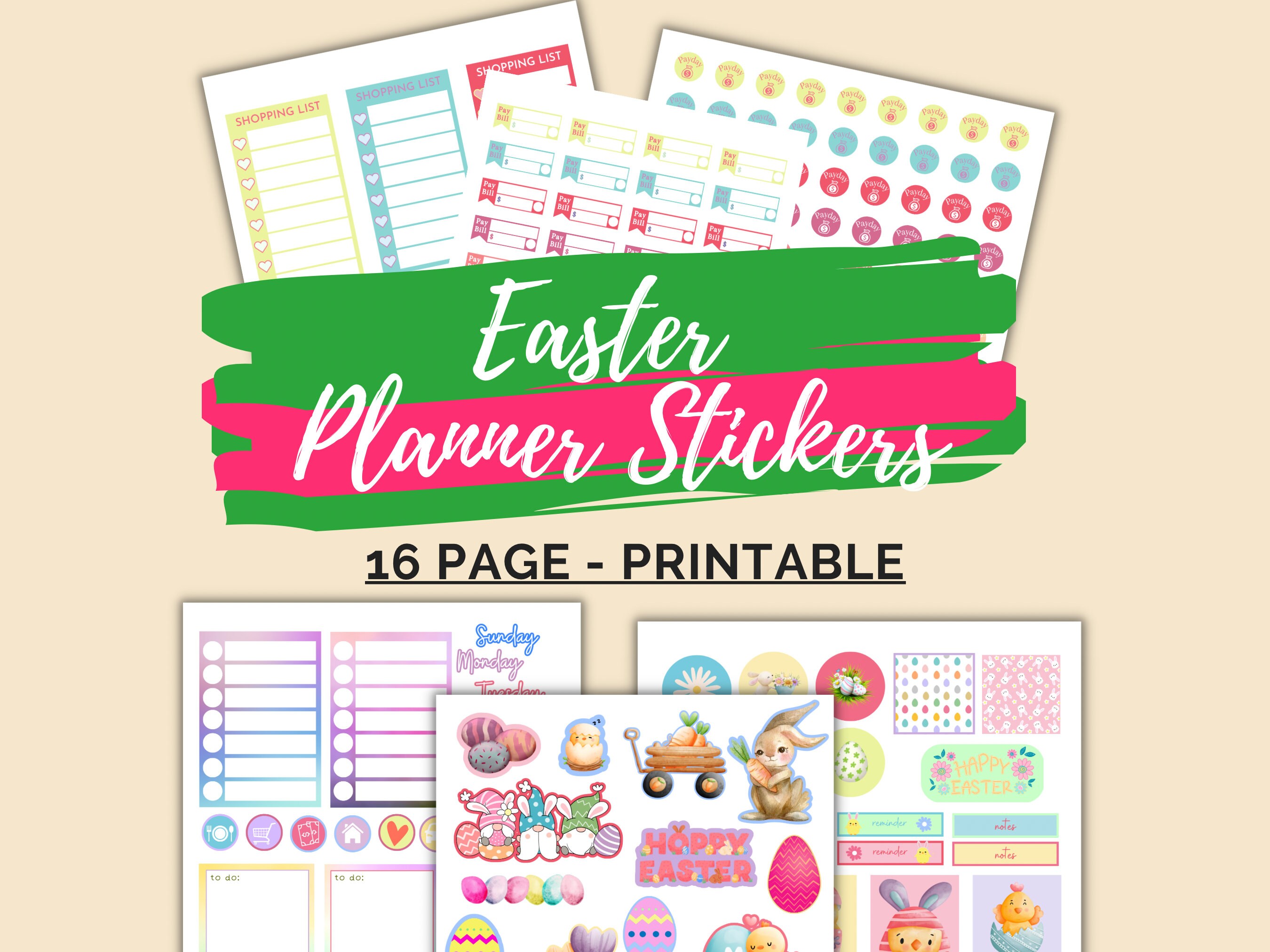 Easter Planner Stickers Printable PDF / Instant Download / Bunny ...