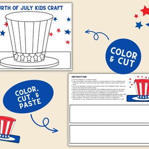 4th of July Kids Craft / 4th of July Hat / PDF / Instant Download ...