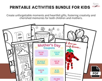 Mother's Day Printable PDF Activities Bundle for Kids Fun and Creative ...