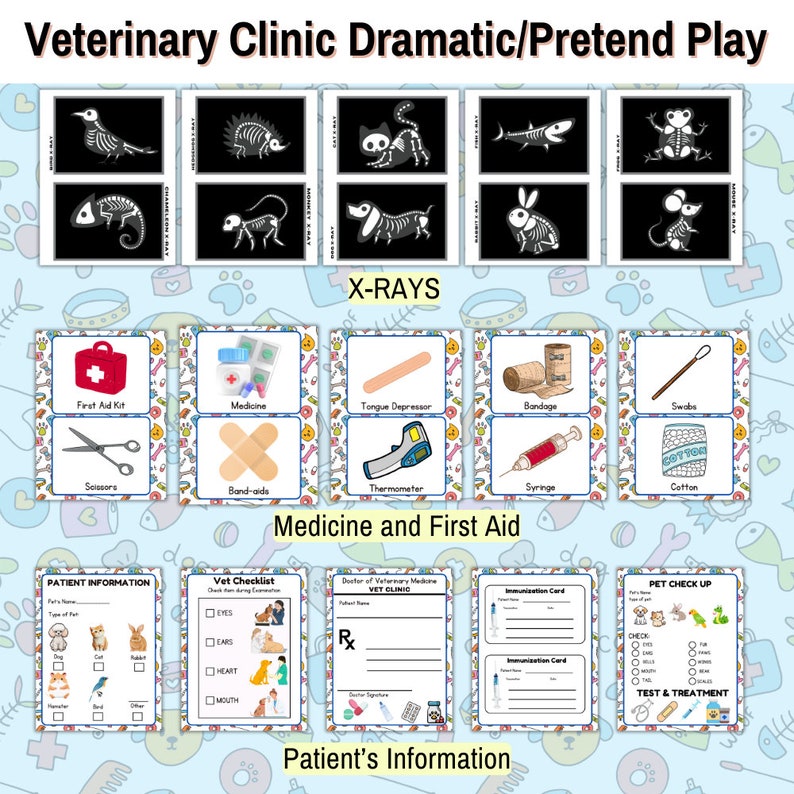 Vet Pretend Play Printables Bundle / 44 PDF Pages / Classroom / Pretend ...