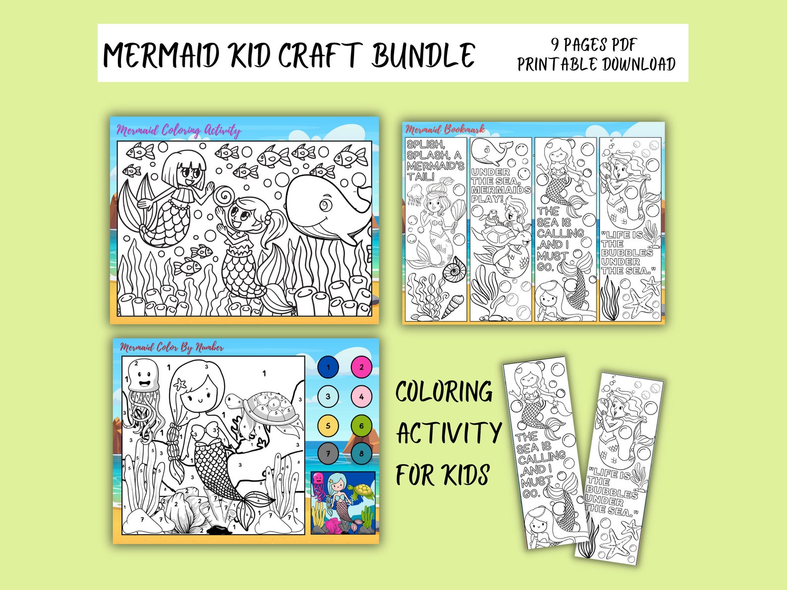Mermaid Craft for Kids / Activities for Kids / Mermaid Coloring ...