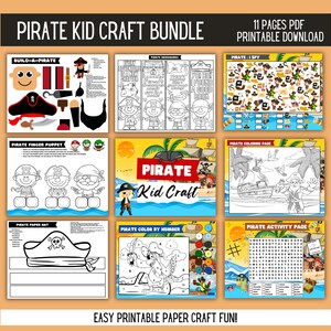 Printable Craft for Kids / Pirate Kid Craft Bundle / Activity Sheets ...