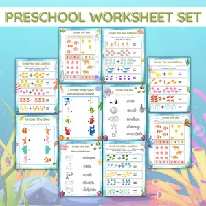 Preschool Worksheets Set / Printable / 50 Pages / Under the Sea ...