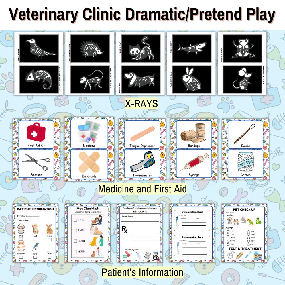Vet Pretend Play Printables Bundle / 44 PDF Pages / Classroom / Pretend ...