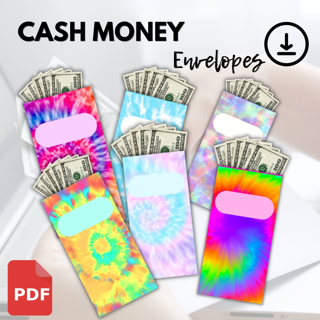 Cash Money Envelope Printable/ Tie Dye Designs / PDF / Instant - Etsy